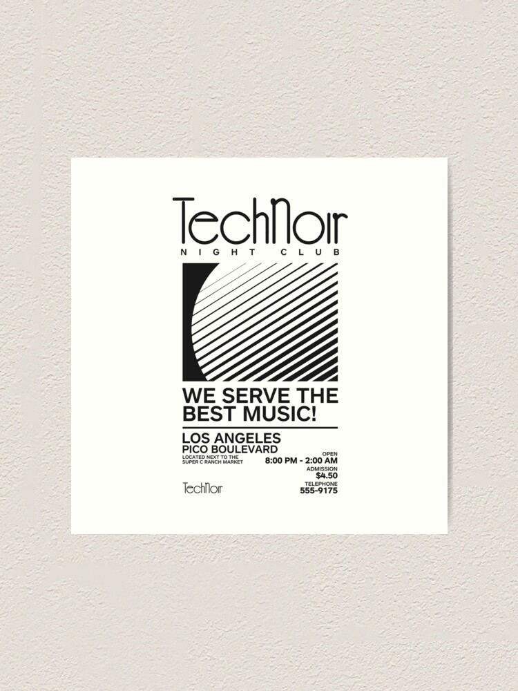 "Retro 80s Technoir Nightclub Poster from the Terminator Movie" Art ...