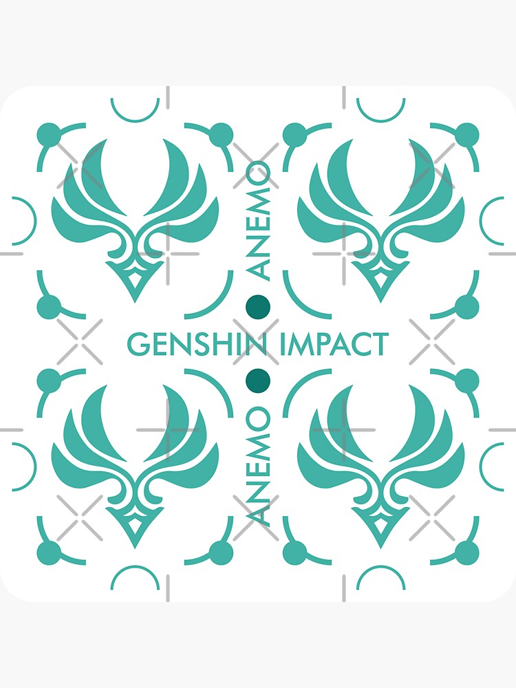 "Genshin Impact Pattern | Anemo element" Sticker for Sale by YairFrost ...