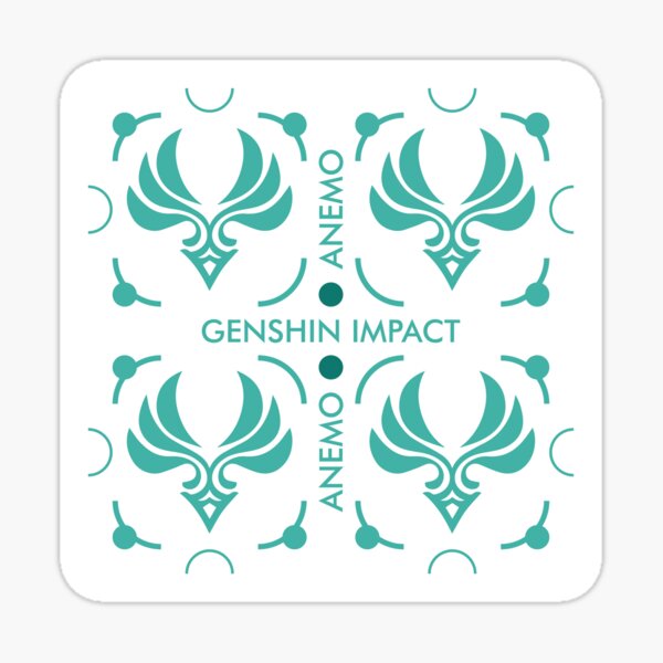 "Genshin Impact Pattern | Anemo element" Sticker for Sale by YairFrost ...