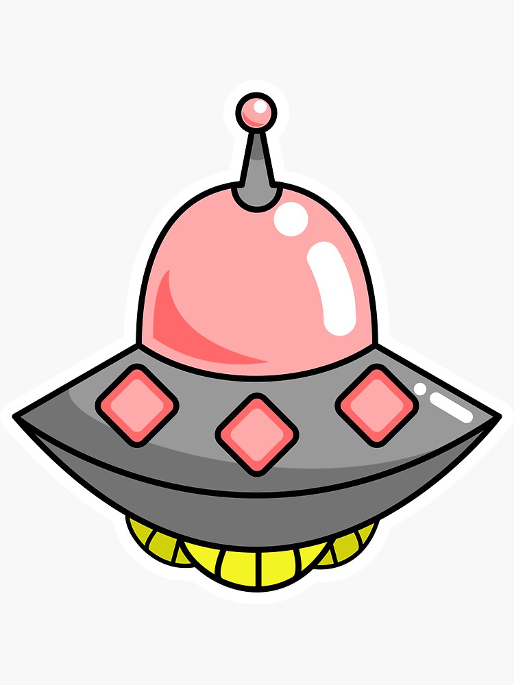 "Pink Alien Ufo Design" Sticker for Sale by ManaGarden | Redbubble