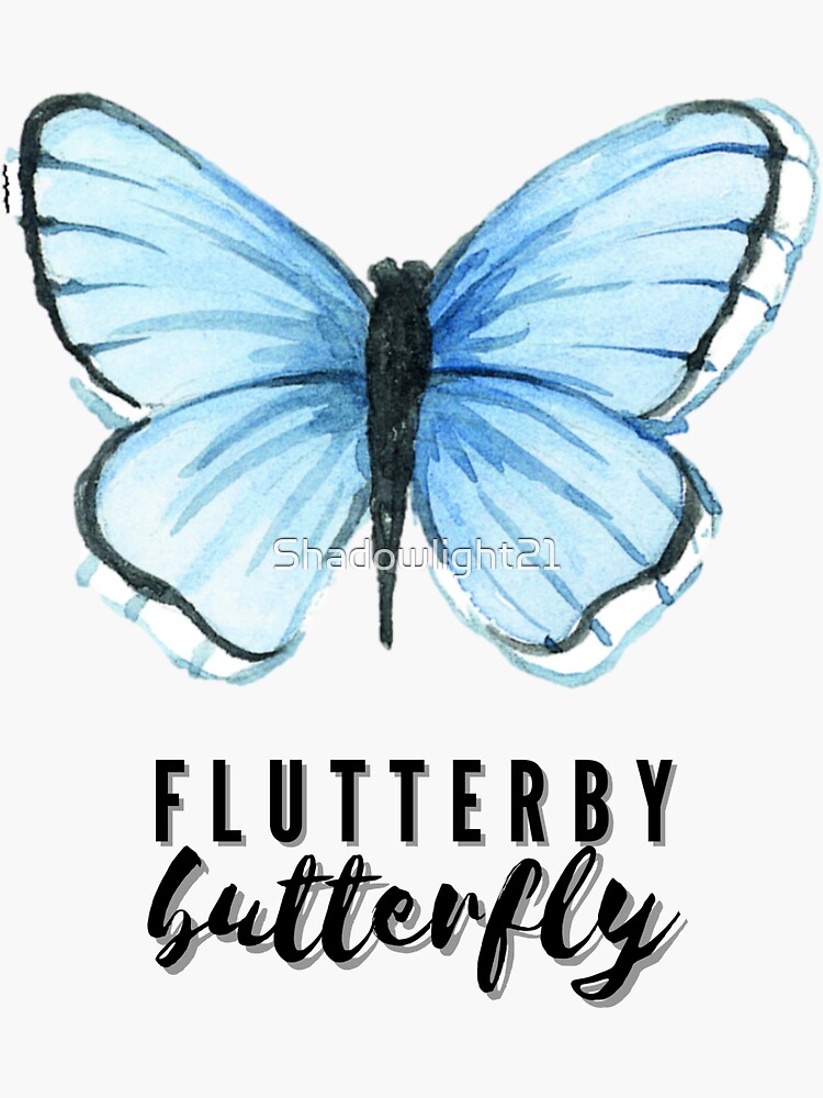 "Flutterby Blue Butterfly" Sticker for Sale by Shadowlight21 | Redbubble