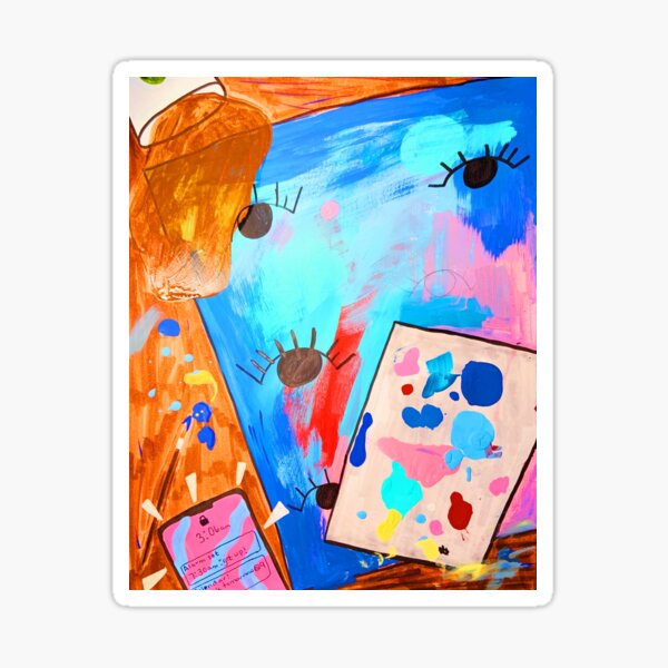 "my desk" Sticker for Sale by emmaeervin | Redbubble