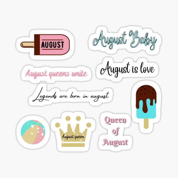 "August Birthday Quotes - August Birthday Sticker Pack (9 pck)" Sticker ...