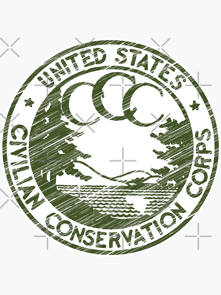 "Vintage distressed US Civilian Conservation Corp seal" Sticker for ...