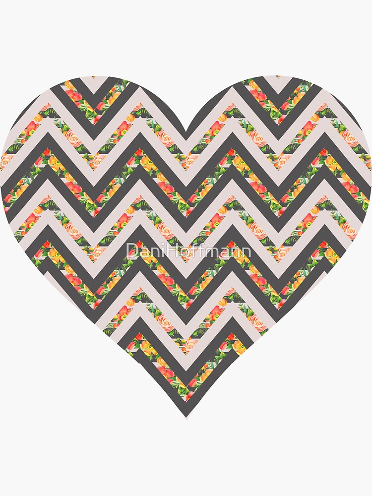 "Floral Chevron" Sticker for Sale by DaniHoffmann | Redbubble
