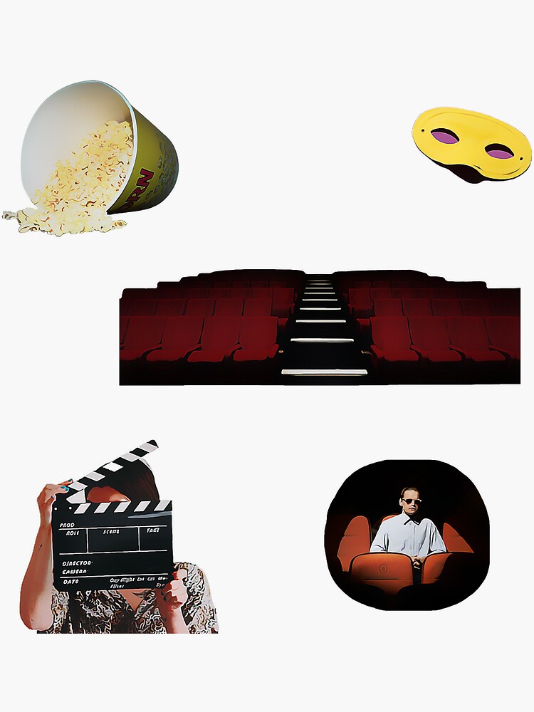 "5 Sketched Acting Stickers Pack Theatre Cinema Popcorn Movie" Sticker ...