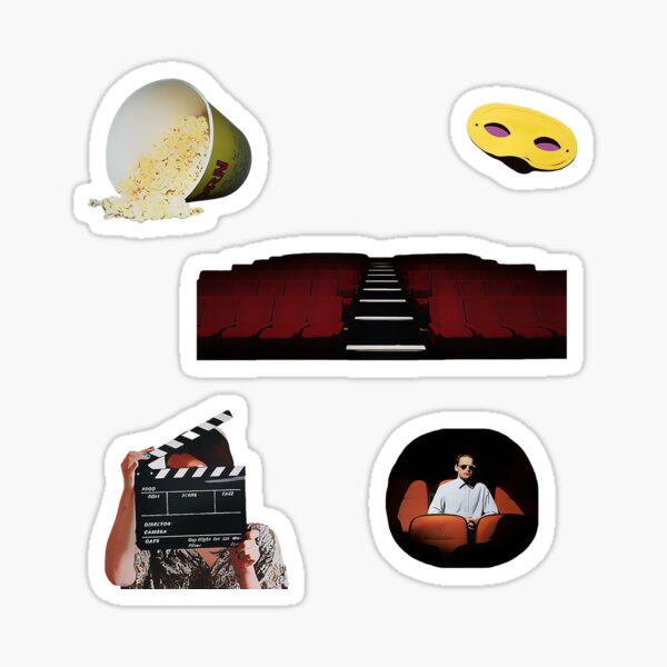 "5 Sketched Acting Stickers Pack Theatre Cinema Popcorn Movie" Sticker ...