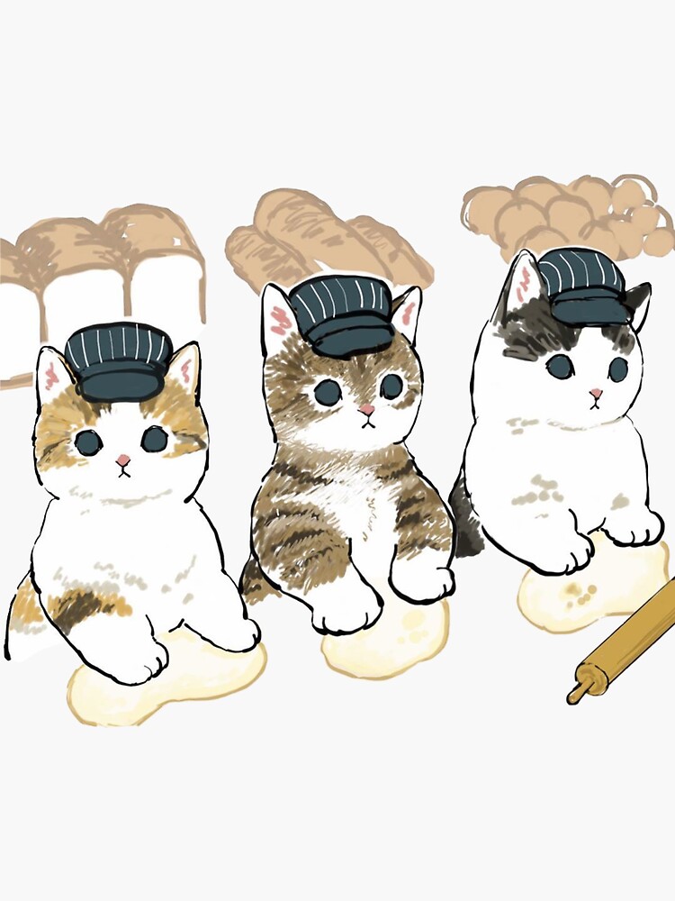 "Mofu sand kitty bakery sticker " Sticker for Sale by suwii | Redbubble