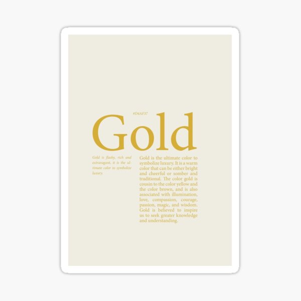"Gold poster" Sticker for Sale by siuns-shop | Redbubble
