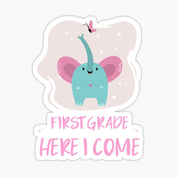 "First Grade Here I Come" Sticker for Sale by ArtboxDesigns | Redbubble