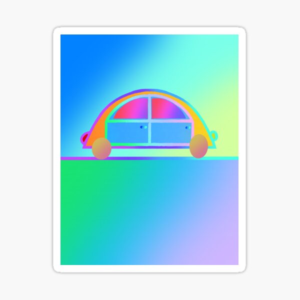 "Rainbow Car" Sticker for Sale by CPArtStudios | Redbubble