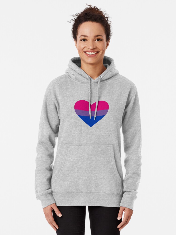 Bisexual Pride Flag Heart Shape Pullover Hoodie By Seren0 Redbubble