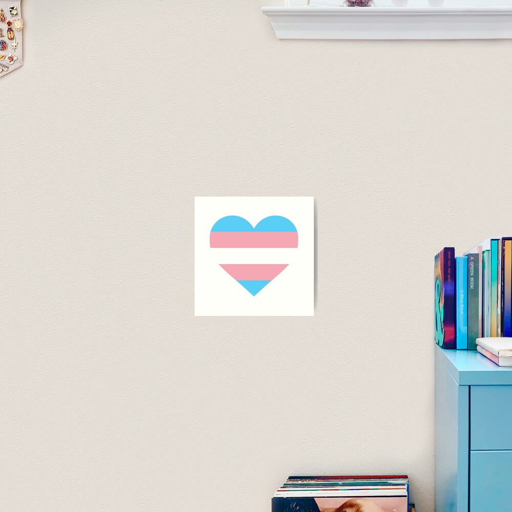 "TRANS PRIDE FLAG - HEART SHAPE" Art Print by seren0 | Redbubble