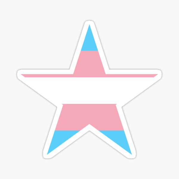 Trans Pride Flag Star Shape Sticker By Seren0 Redbubble