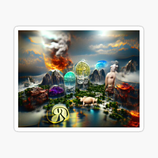 "The Nine Realms" Sticker for Sale by OneStrokeBrush | Redbubble