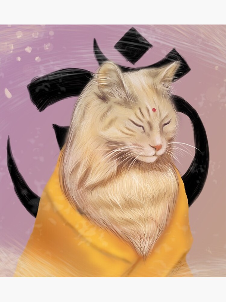 "Cat monk" Sticker by TiRig | Redbubble