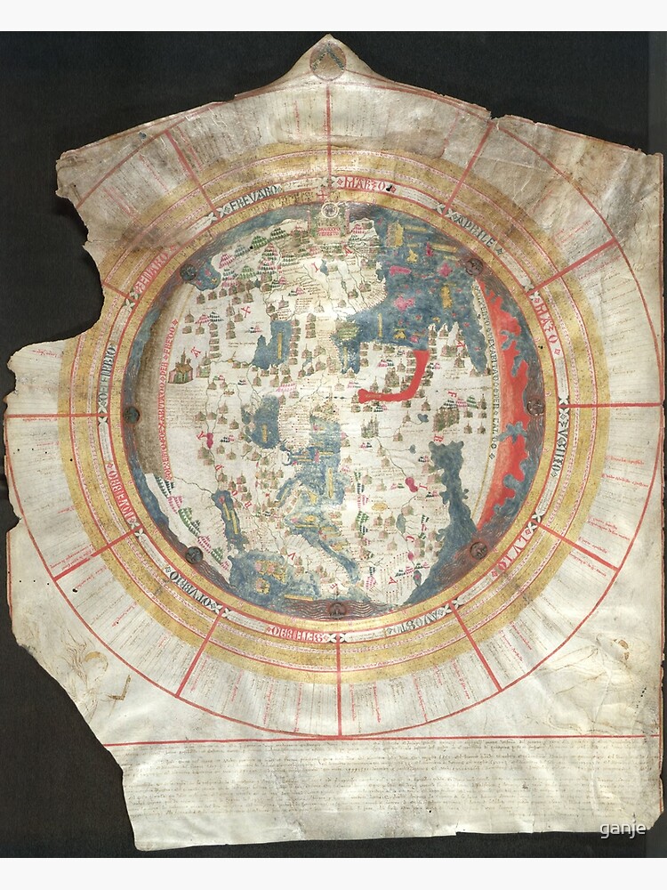 "The Leardo Map of the World in 1452 or 1453" Poster for Sale by ganje ...