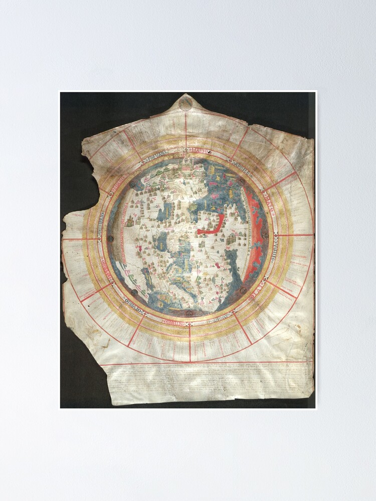 "The Leardo Map of the World in 1452 or 1453" Poster for Sale by ganje ...