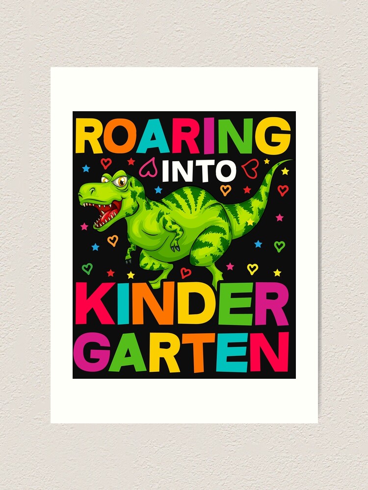 "Cute Dinosaur Back to school Quote Roaring Into Kindergarten With T ...