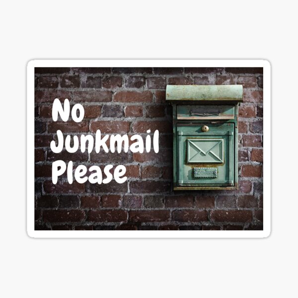 "No Junk Mail Please, Mail Box Decoration for Solicitors, Garbage and ...