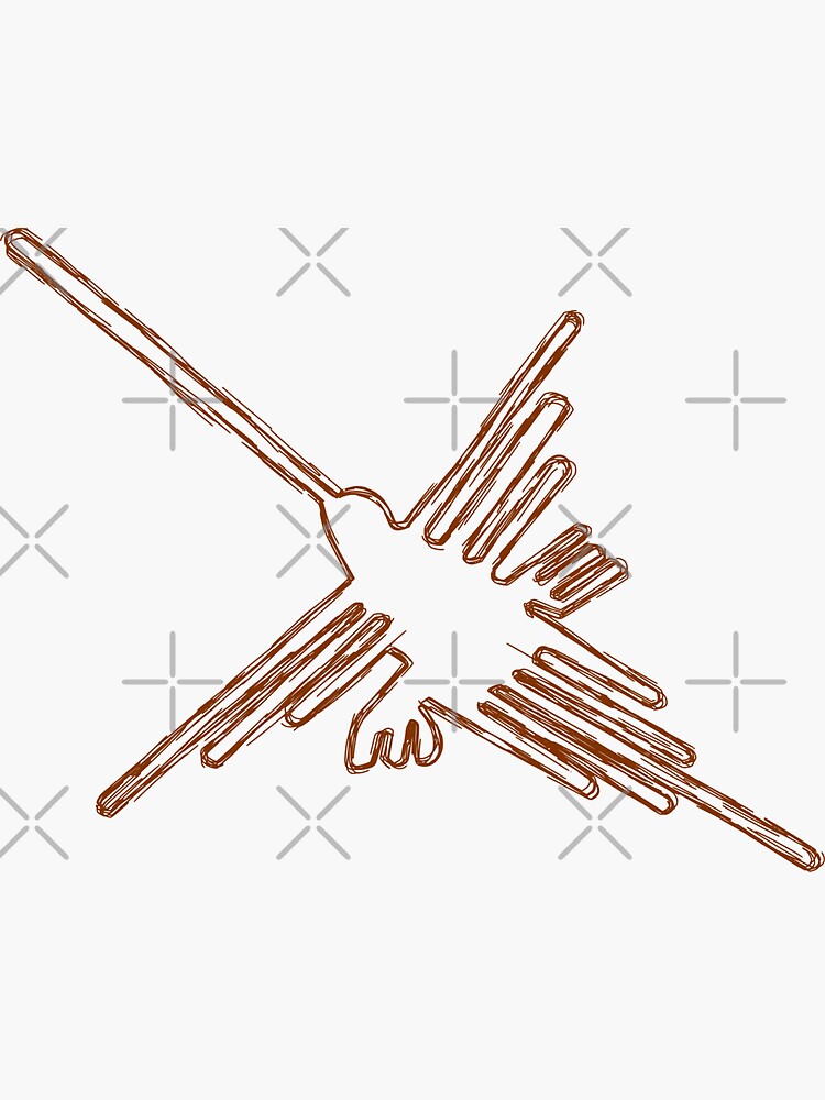 "Nazca Lines Hummingbird Sketch" Sticker for Sale by Almdrs | Redbubble