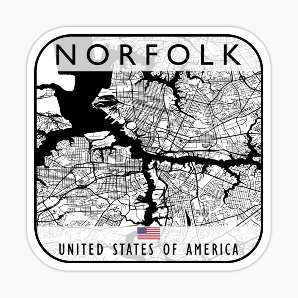 "NORFOLK MAP USA" Sticker for Sale by hatimelhag | Redbubble