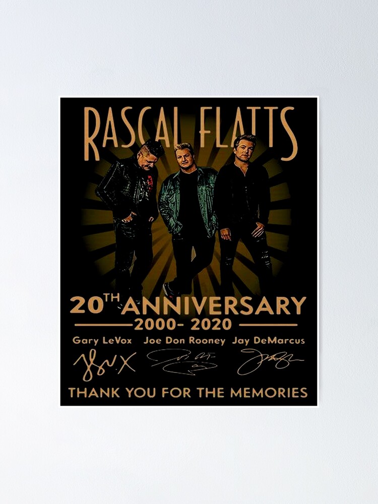 "Rascal Flatts 20th anniversary 2000 2020 thank you for the memories ...