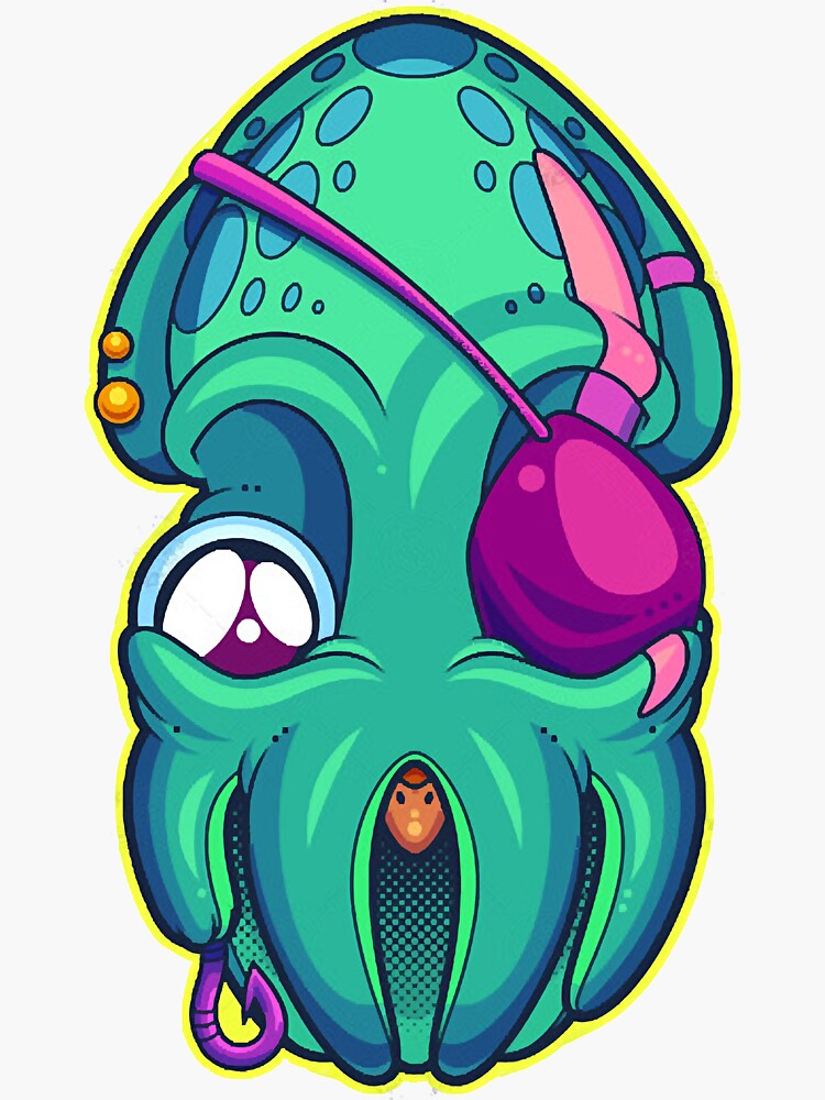 "Captain Calamari " Sticker for Sale by Azariyafs | Redbubble