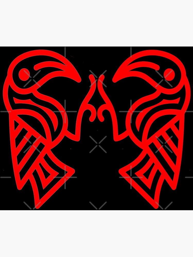 "Germanic Ravens Black background Red Lines" Poster by Odinist | Redbubble