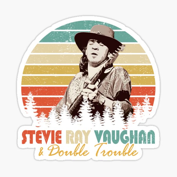 "Stevie Ray Vaughan Shirt - Retro SRV and Double Trouble" Sticker for ...