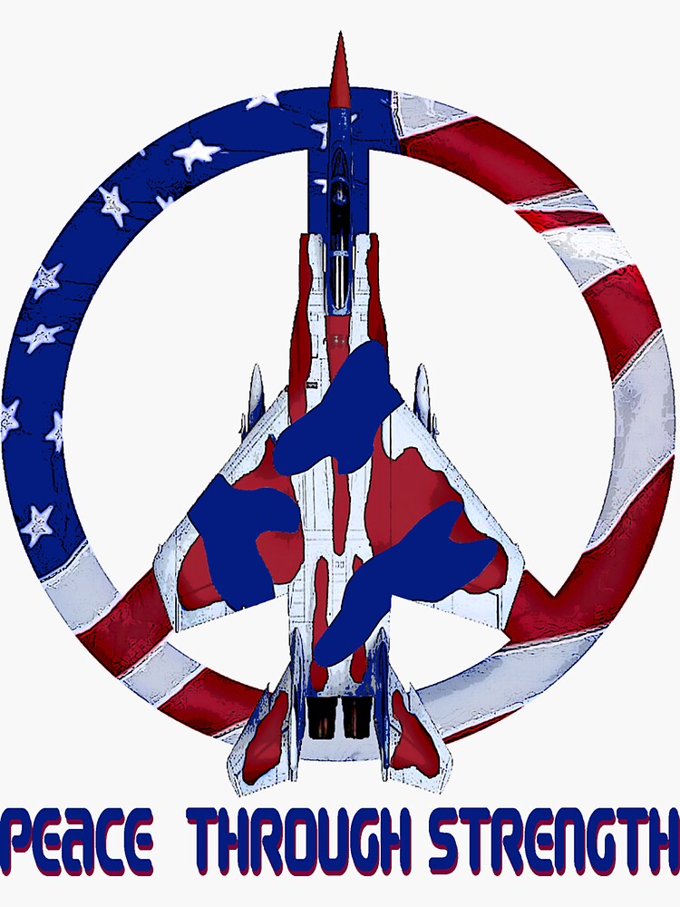"Peace through strength 2" Sticker for Sale by Ebulon | Redbubble