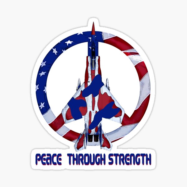 "Peace through strength 2" Sticker for Sale by Ebulon | Redbubble