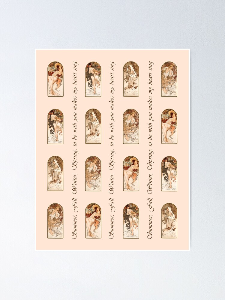 "Art Nouveau - Summer - Fall - Winter - Spring - Alphonse Mucha - Isan ...