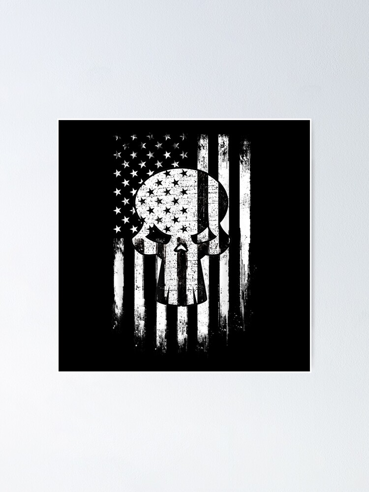 "Distressed American Flag Skull Flag Skull Gift" Poster for Sale by ...