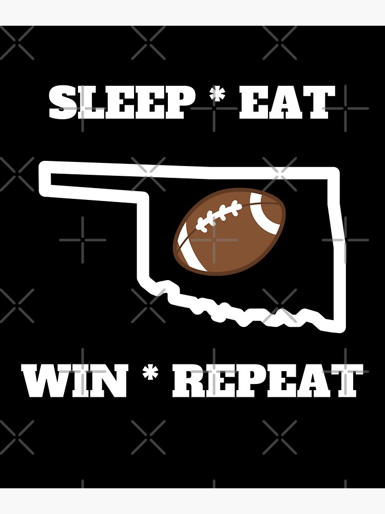"Sleep Eat Win Repeat Oklahoma" Sticker for Sale by Pstawicki | Redbubble