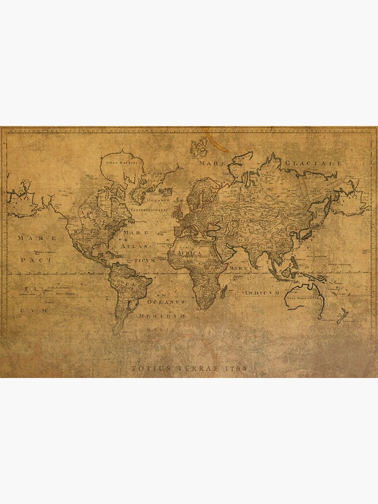Ancient Map of the World Latin 1784 Premium Matte Vertical Poster sold ...