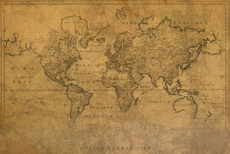 "Ancient Map of the World Latin 1784" by map-lover | Redbubble