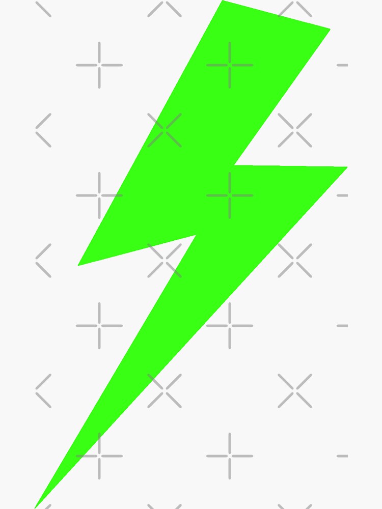 "Neon Green Lightning Bolt" Sticker for Sale by FunStudio | Redbubble