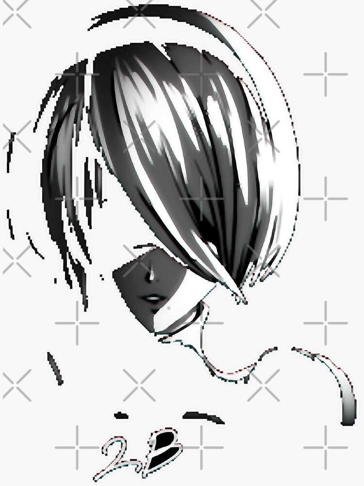 "Yorha hand drawing" Sticker for Sale by LeedsHenrietta | Redbubble