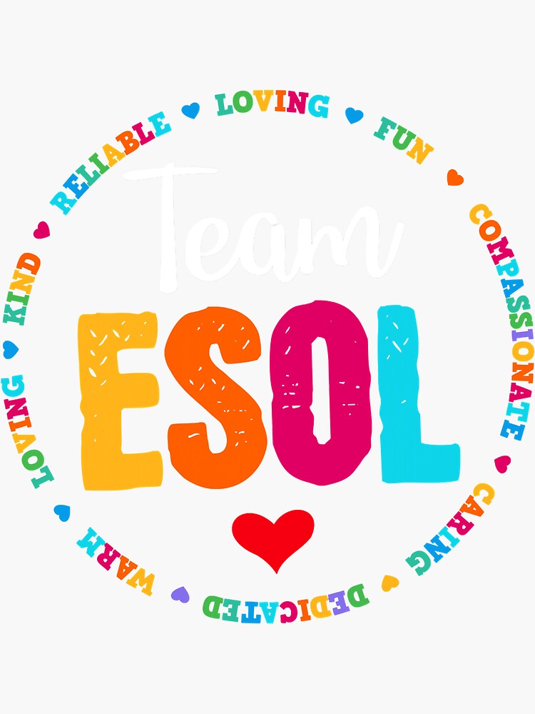 "Back to school Teachers Crew Students - Team ESOL Teacher" Sticker for ...
