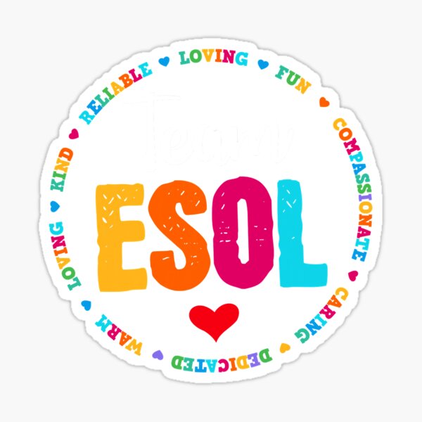 "Back to school Teachers Crew Students - Team ESOL Teacher" Sticker for ...