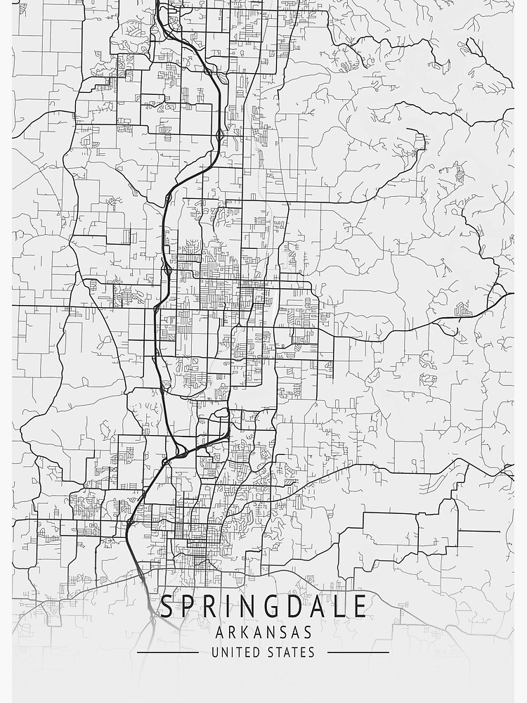 "Springdale - Arkansas - US Gray City Map" Poster by ctmapprint | Redbubble