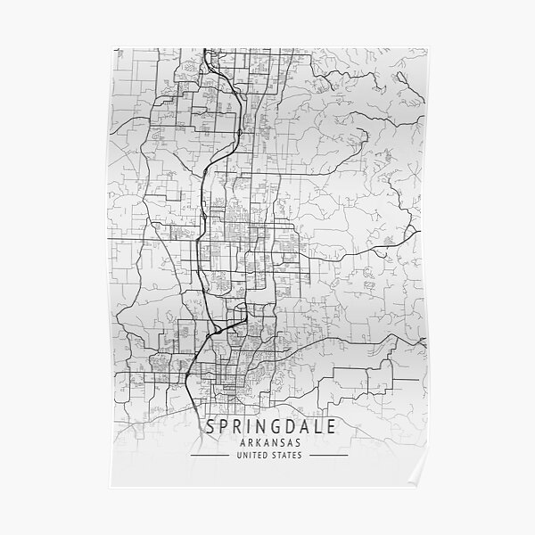 "Springdale - Arkansas - US Gray City Map" Poster by ctmapprint | Redbubble