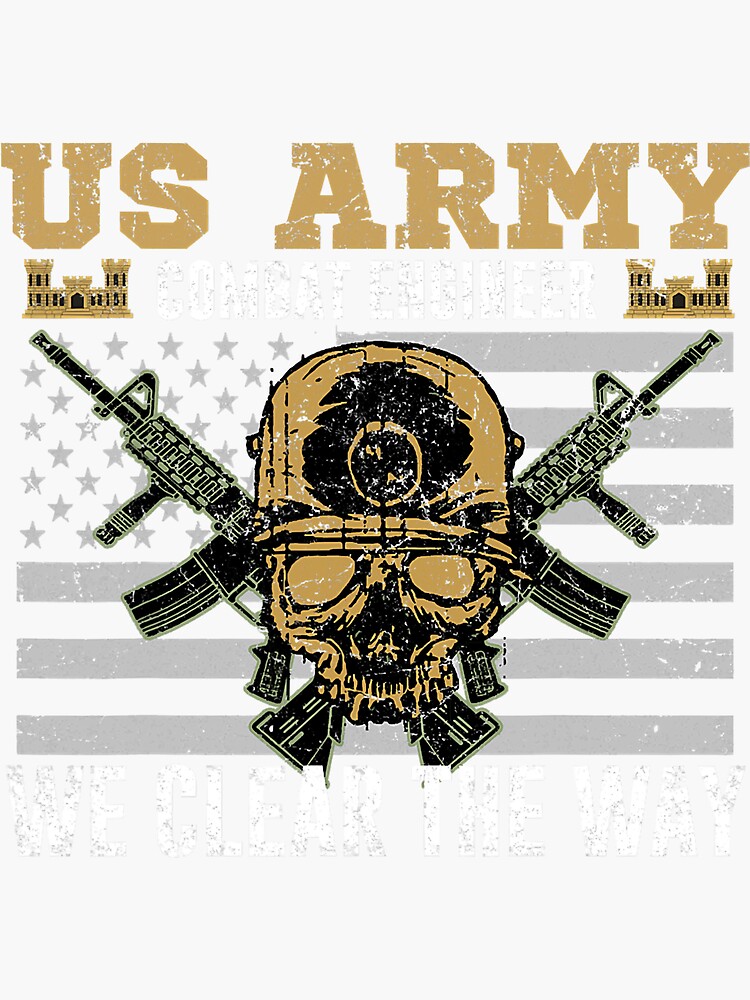 "US Army Combat Engineer 12B Military Pride Gift Idea " Sticker for ...