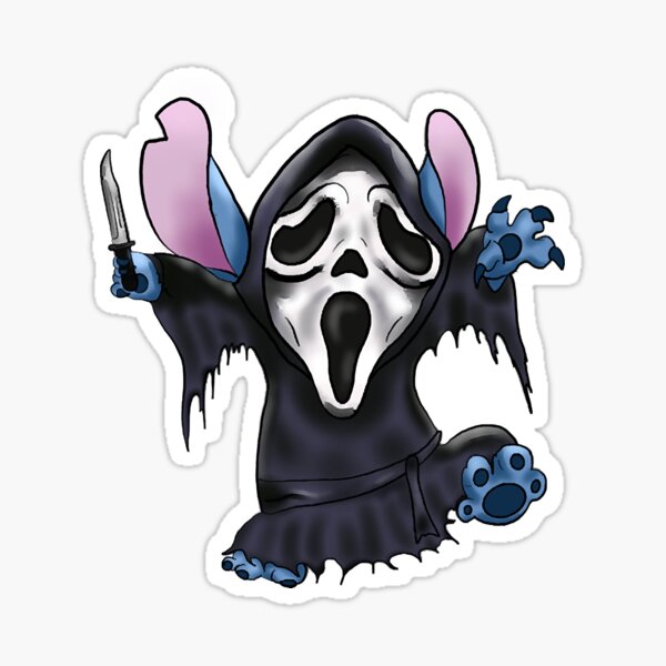 "Ghostface Stitch " Sticker for Sale by brynleedost | Redbubble
