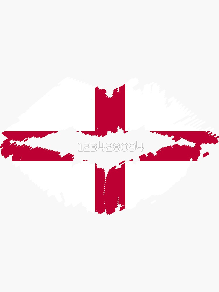 "England Flag Kiss Mouth I love England" Sticker for Sale by 123428094 ...