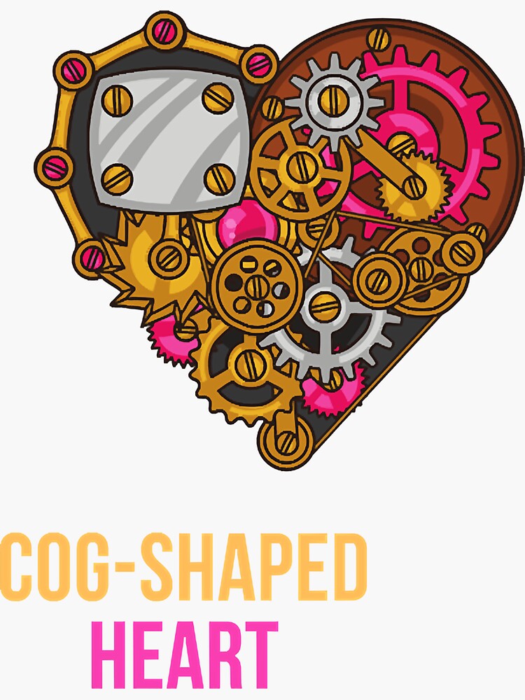 "Cog-Shaped Heart " Sticker for Sale by azadselvey | Redbubble