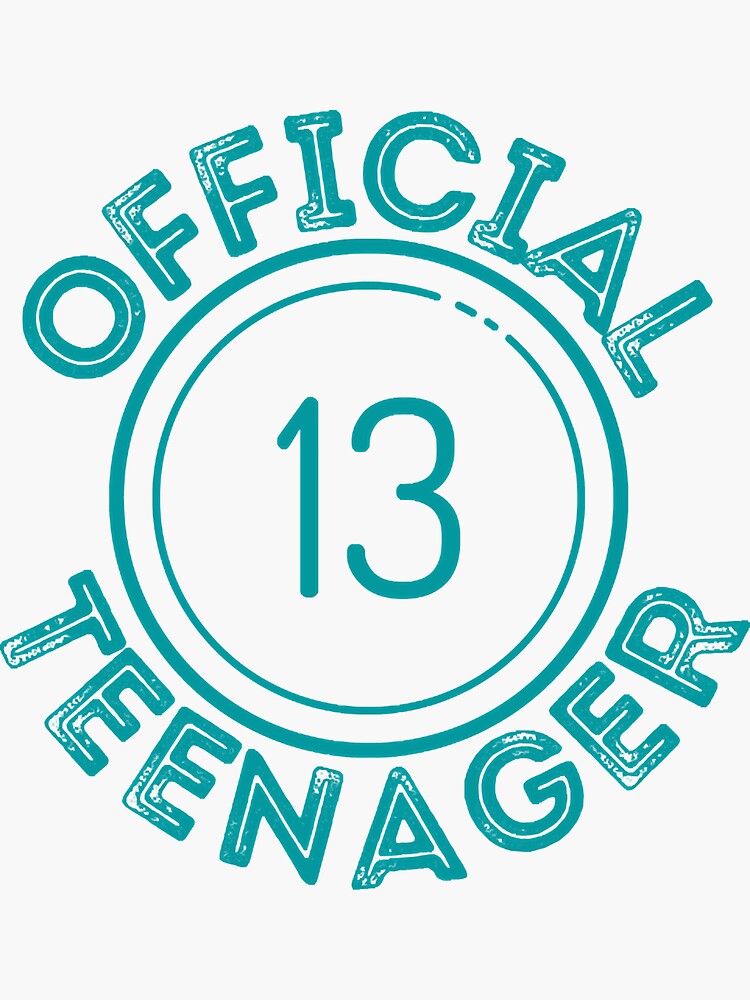 "13 Official Teenager Distressed Font " Sticker for Sale by ...