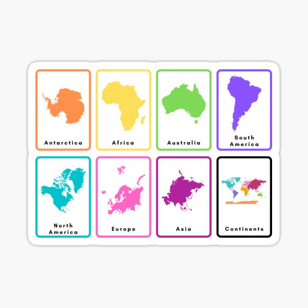 Pegatina «Colección Continents para enseñar a los niños: mejor niño ...