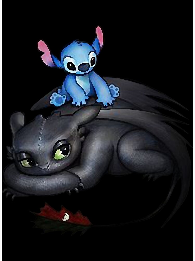 "Stitch Sitting On Toothless Funny " Poster for Sale by zatannaedens ...